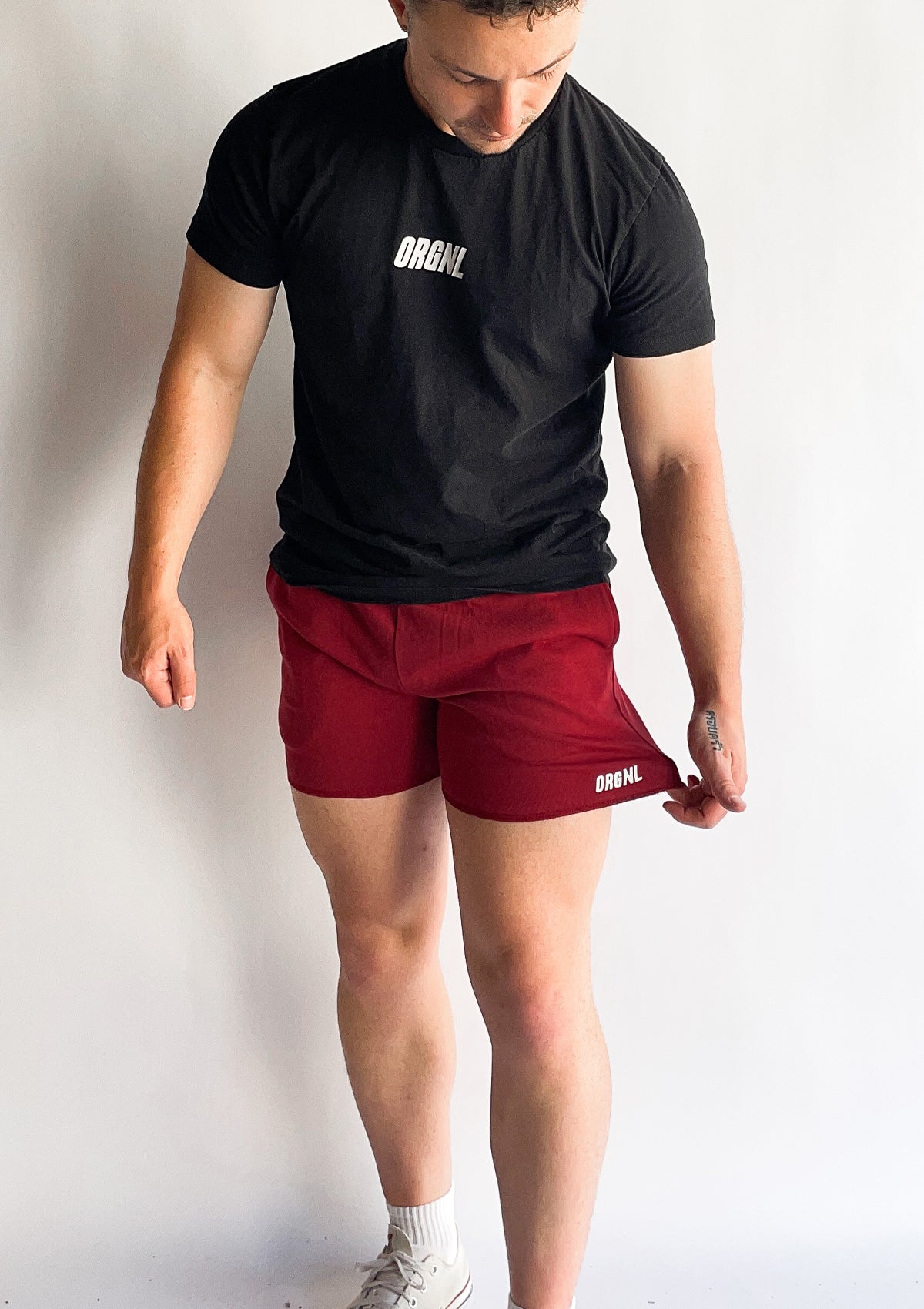 5" Raw Edge Shorts - Maroon